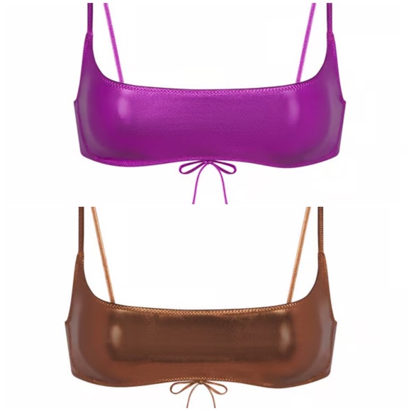 Swim | Nwt Skims 2 Pack Of Metallic Swim Tops 96 | Poshmark